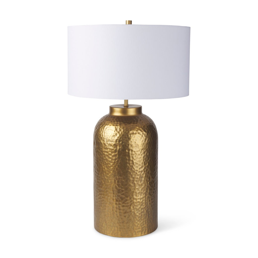 Mercana Leo Table Lamp - Hammered Gold – Artesanos Design Collection