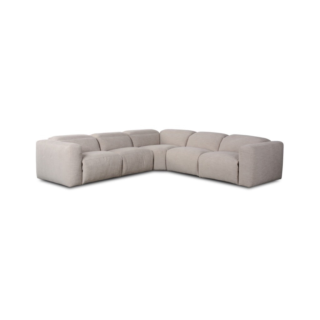 Four Hands Radley Power Recliner 5-Piece Sectional - Laken Stone ...