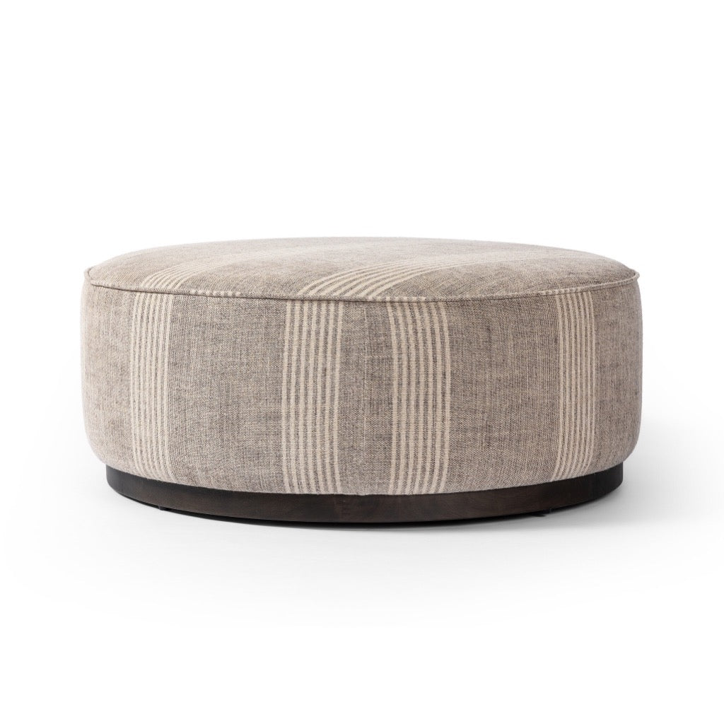 Four Hands Sinclair Large Round Ottoman - Manchester Flint – Artesanos ...