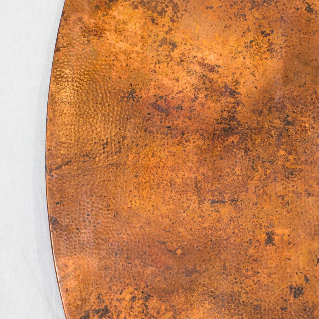 Oval Copper Table - Hammered Texture & Natural Finish – Artesanos ...