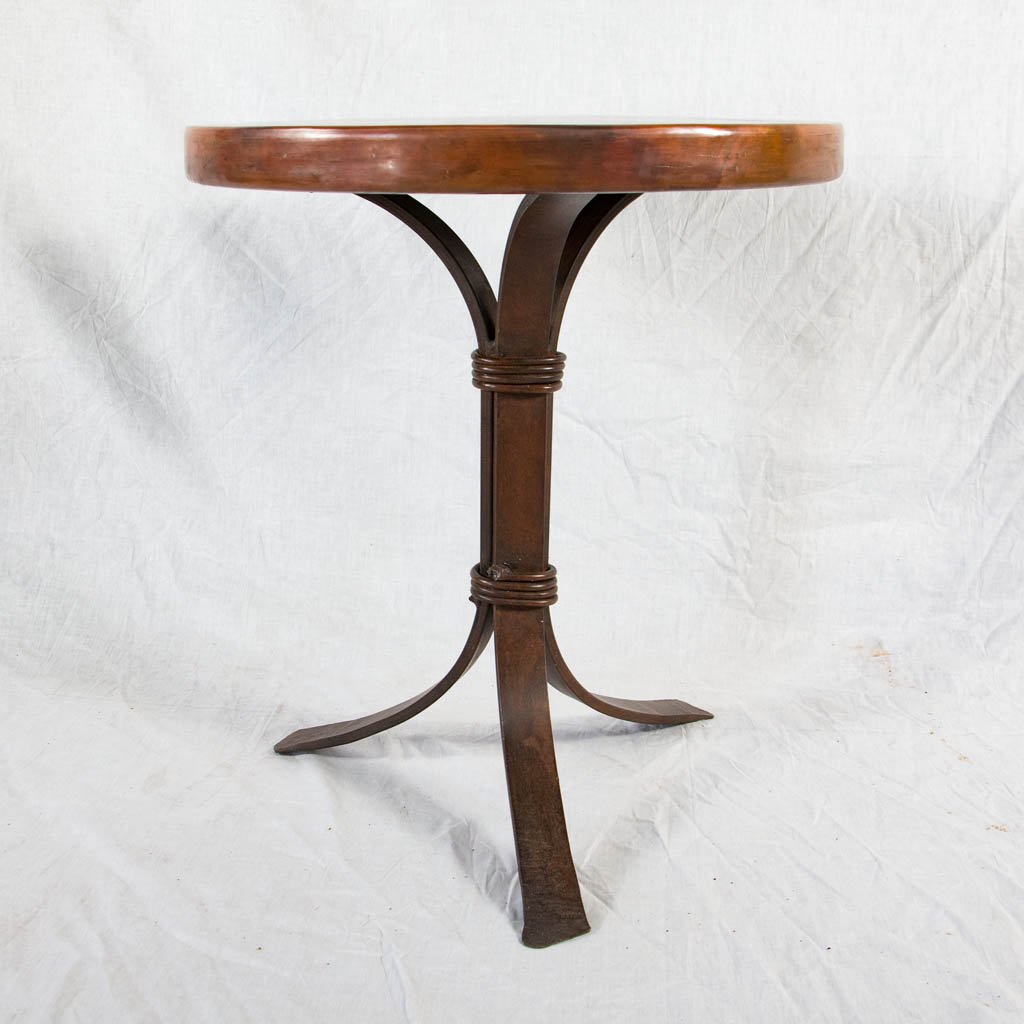 Arrow Copper Side Table - Striking Iron base w/ Copper Top – Artesanos ...
