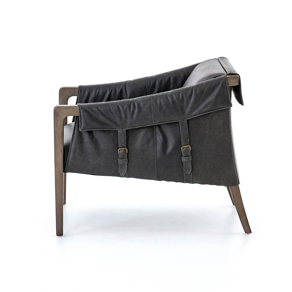 Bauer Black Leather Chair | Four Hands – Artesanos Design Collection