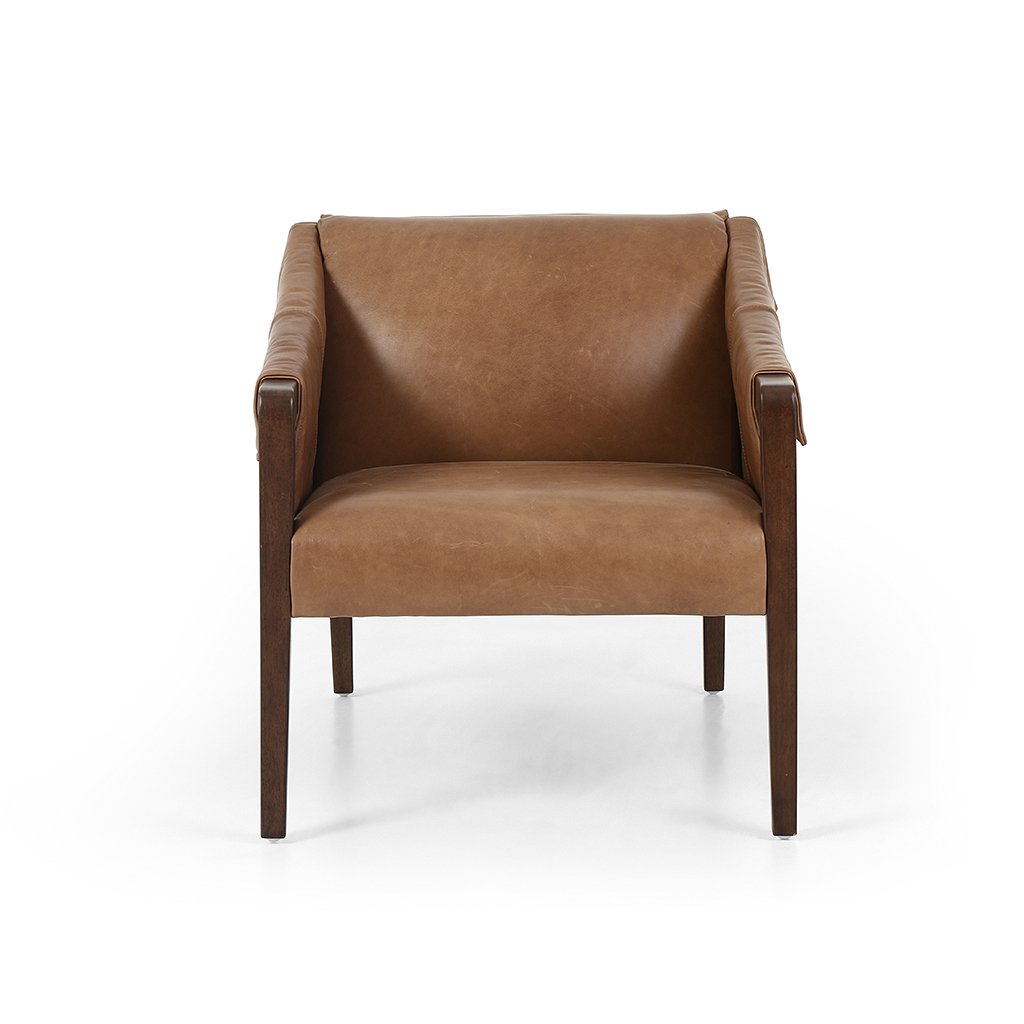 Bauer Brown Leather Chair - Warm Taupe Dakota | Four Hands – Artesanos ...