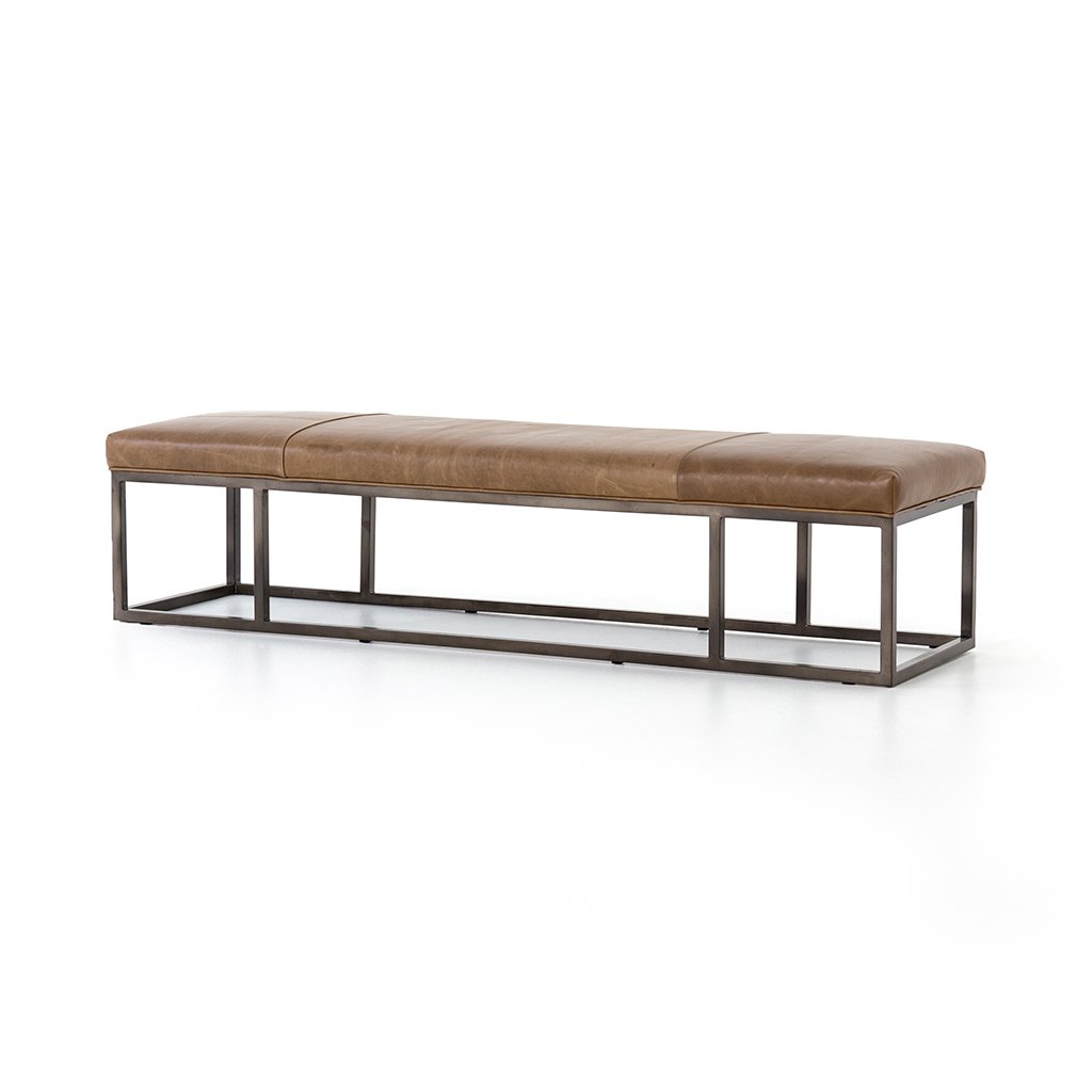 Beaumont Leather Entryway Bench - Warm Taupe Dakota | Four Hands ...