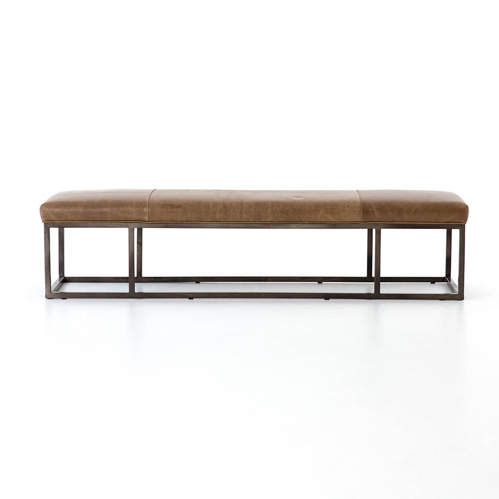 Beaumont Leather Entryway Bench - Warm Taupe Dakota | Four Hands ...