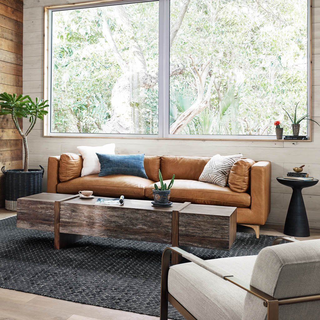 Beckwith 94" Tan Leather Sofa - Four Hands Furniture – Artesanos Design ...