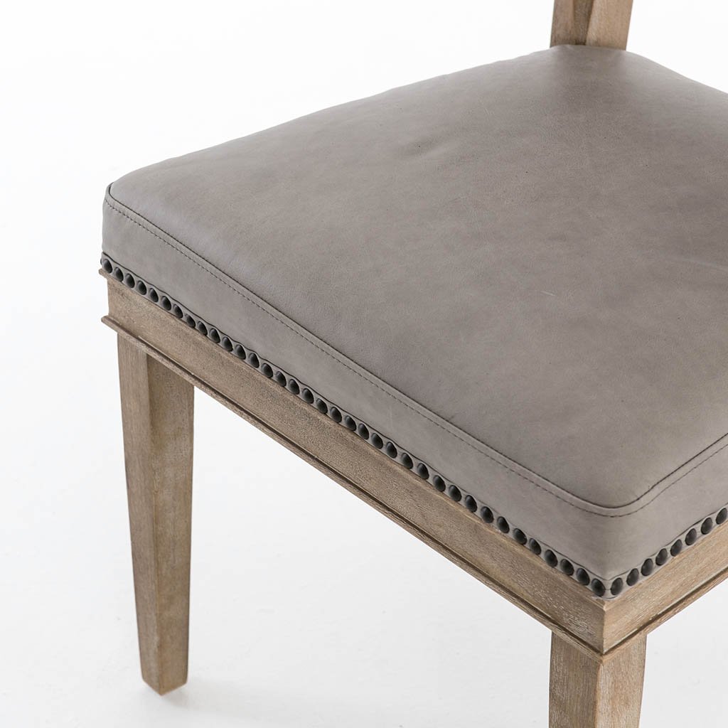 Carter Leather Dining Chair - Light Grey | Four Hands – Artesanos ...