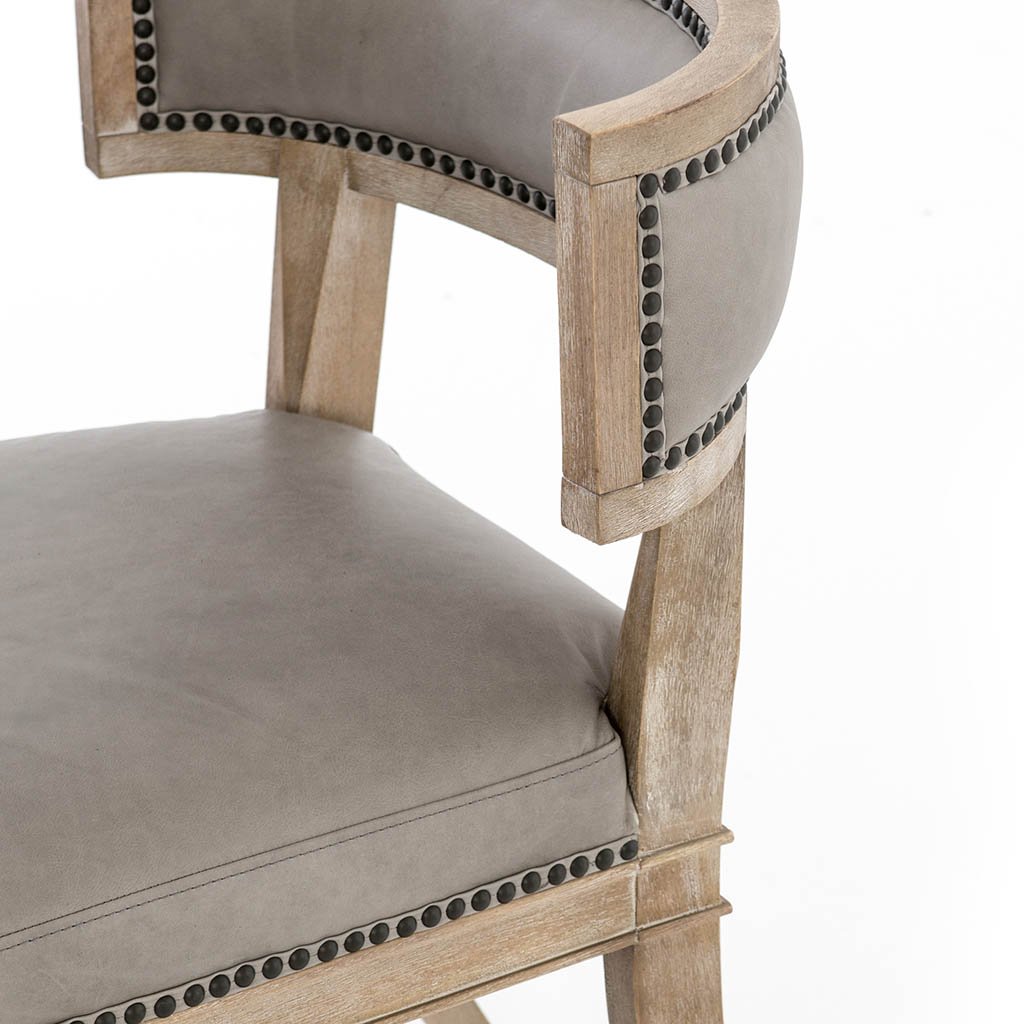 Carter Leather Dining Chair - Light Grey | Four Hands – Artesanos ...