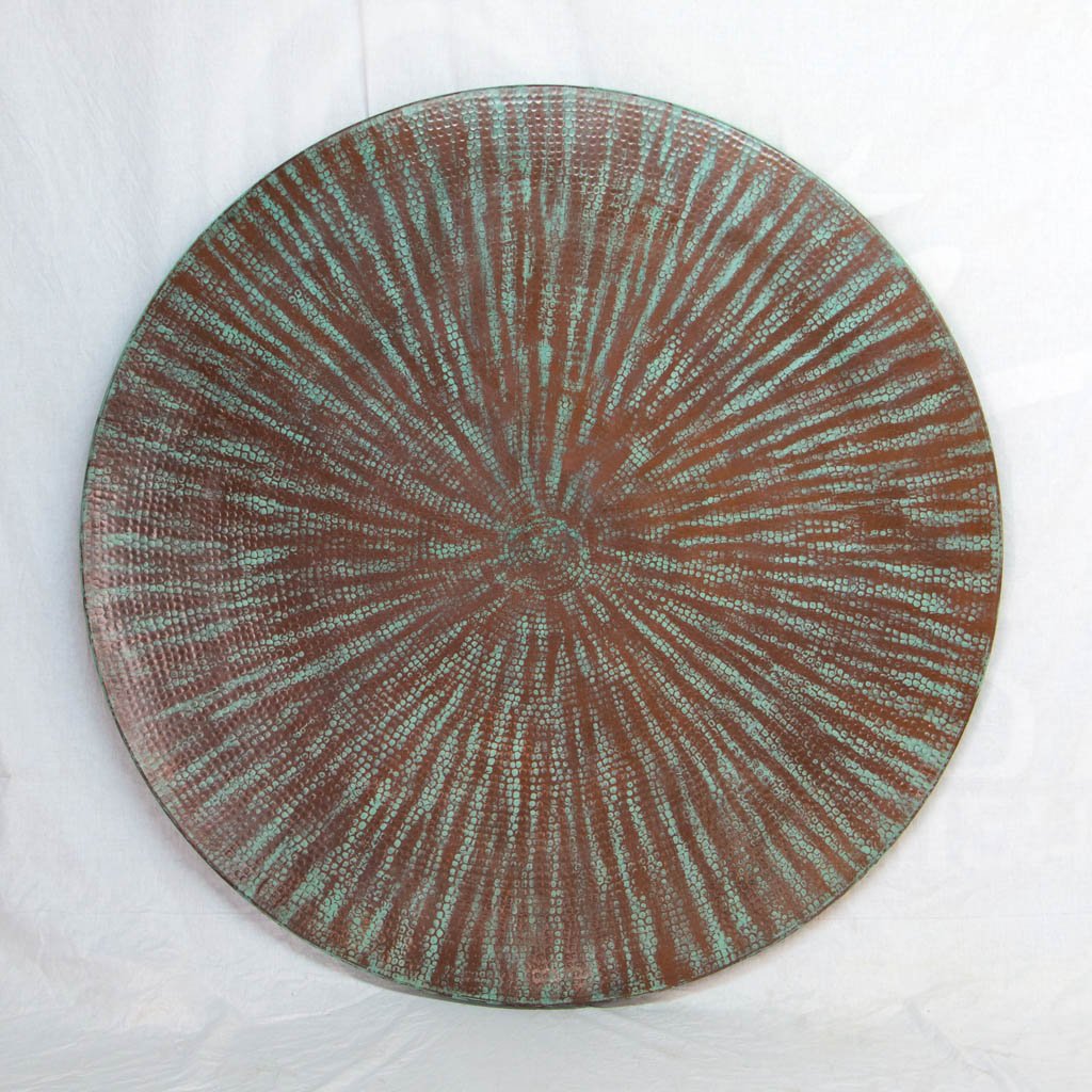 Round Copper Tabletop | Hammered Texture w/ Oxidized Finish – Artesanos ...