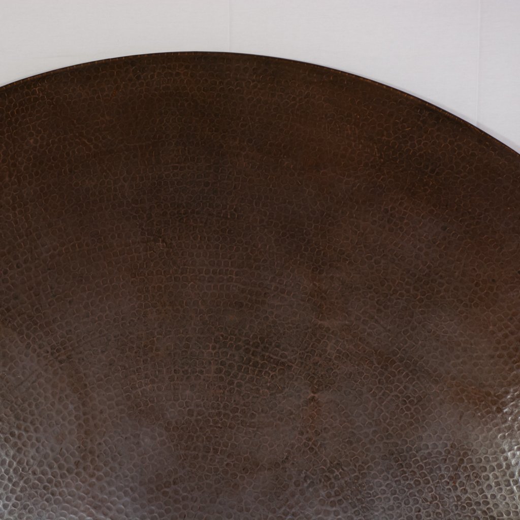 Round Copper Tabletop with Hammered Texture & Dark Finish – Artesanos ...
