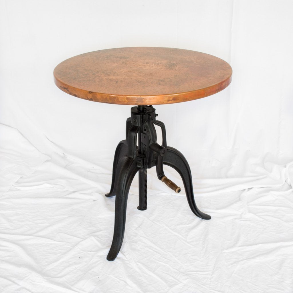 Industrial Copper Bistro Table | Adjustable Height – Artesanos Design ...