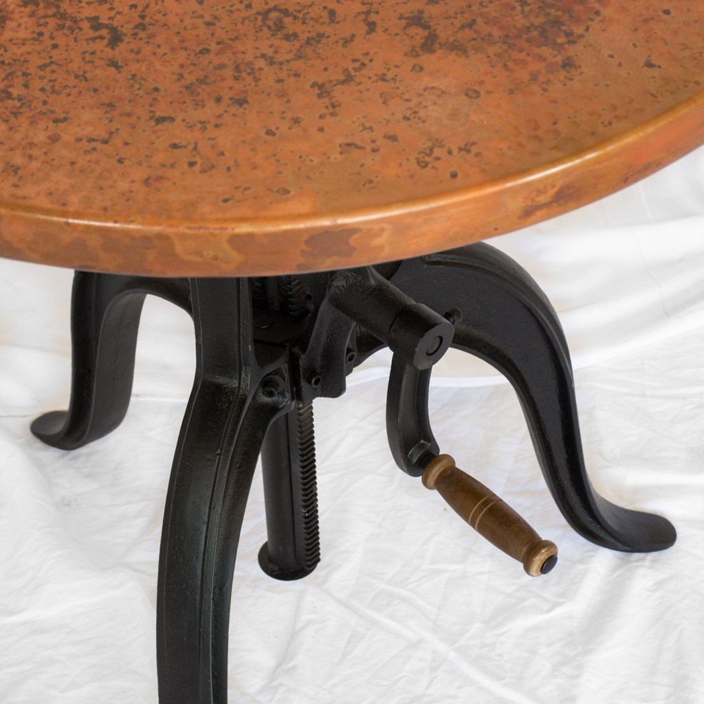 Industrial Copper Bistro Table | Adjustable Height – Artesanos Design ...