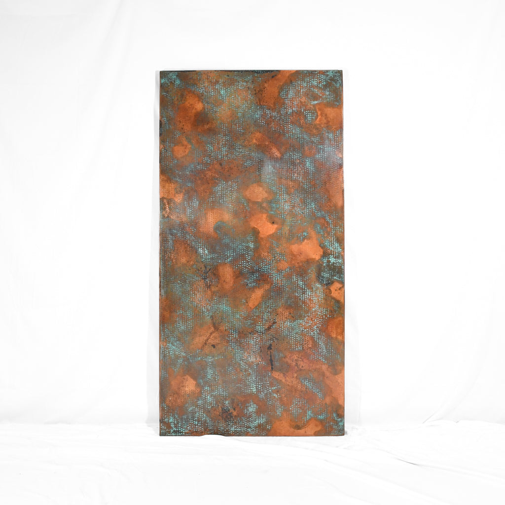 Rectangle Copper Tabletop - Hammered Texture & Verdegris Patina ...