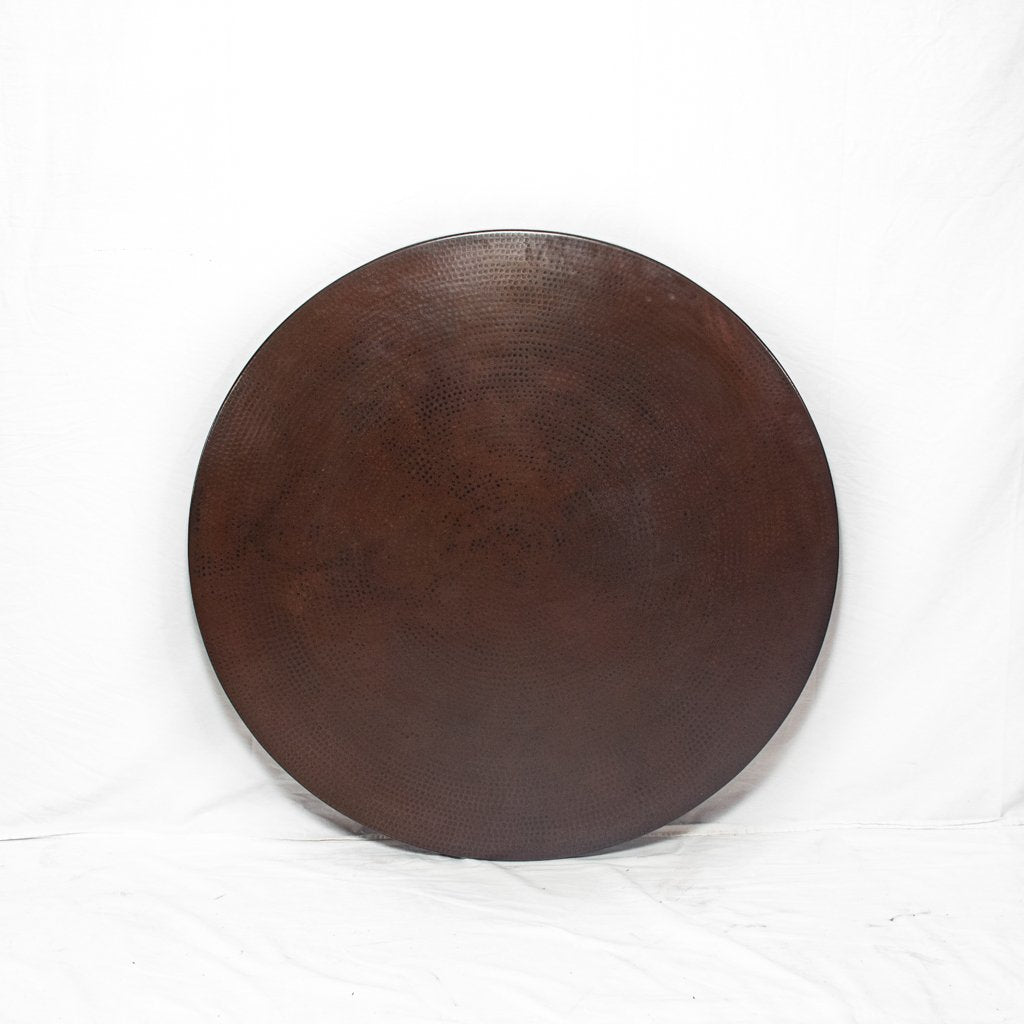 Round Copper Tabletop with Hammered Texture & Dark Finish – Artesanos ...