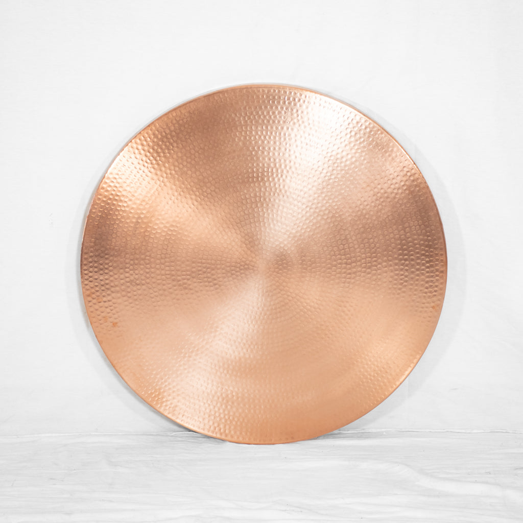 Round Hammered Copper Tabletop - Raw Shiny Copper Anti-Microbial ...