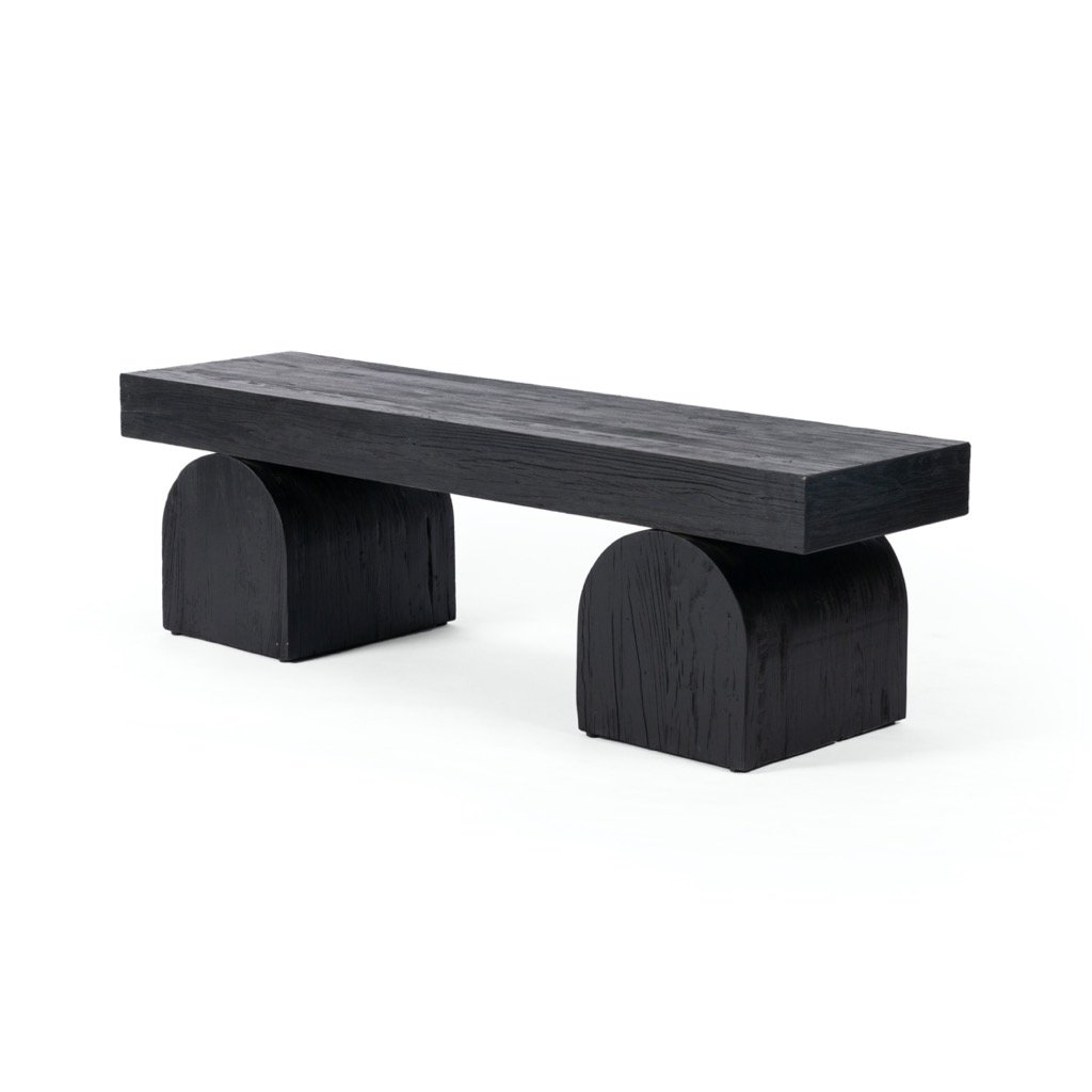 Keane Bench - Black Elm | Four Hands – Artesanos Design Collection