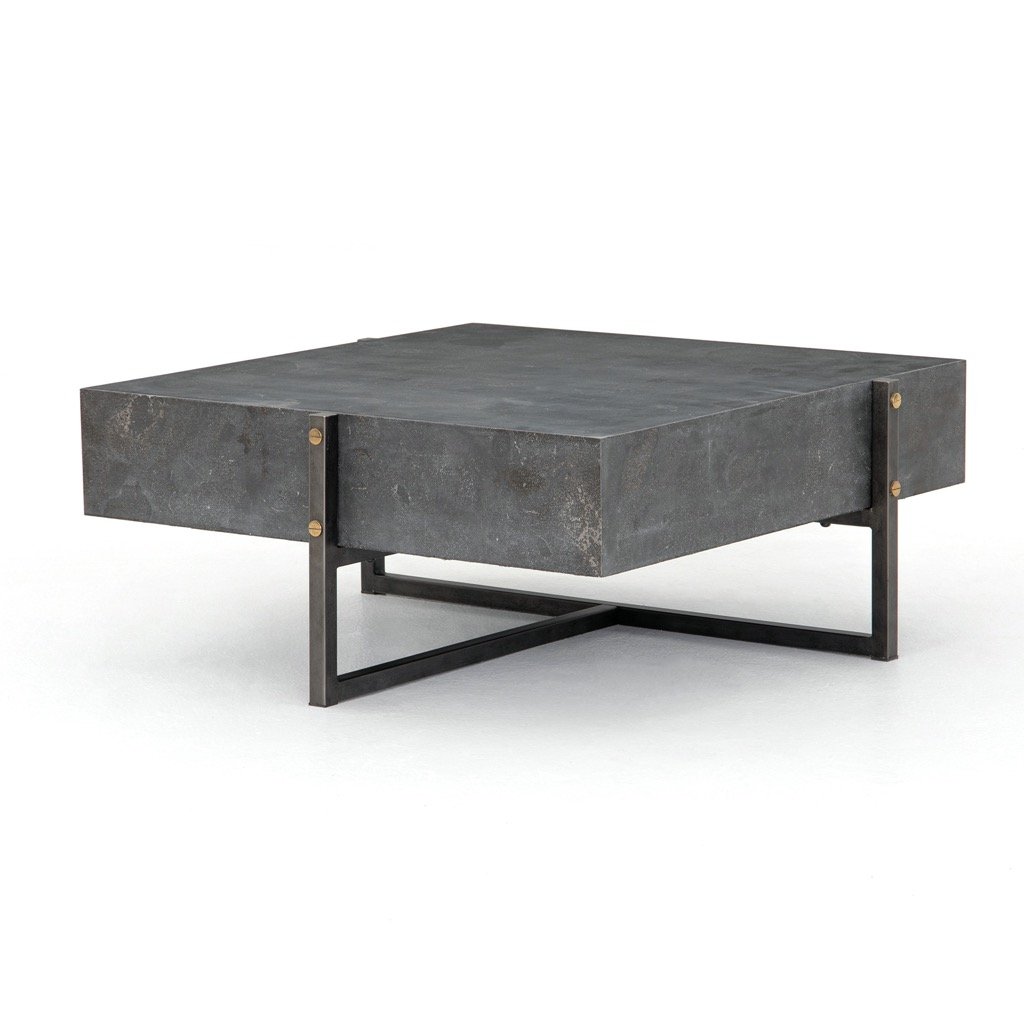 Keppler Square Coffee Table - Bluestone | Four Hands – Artesanos Design ...