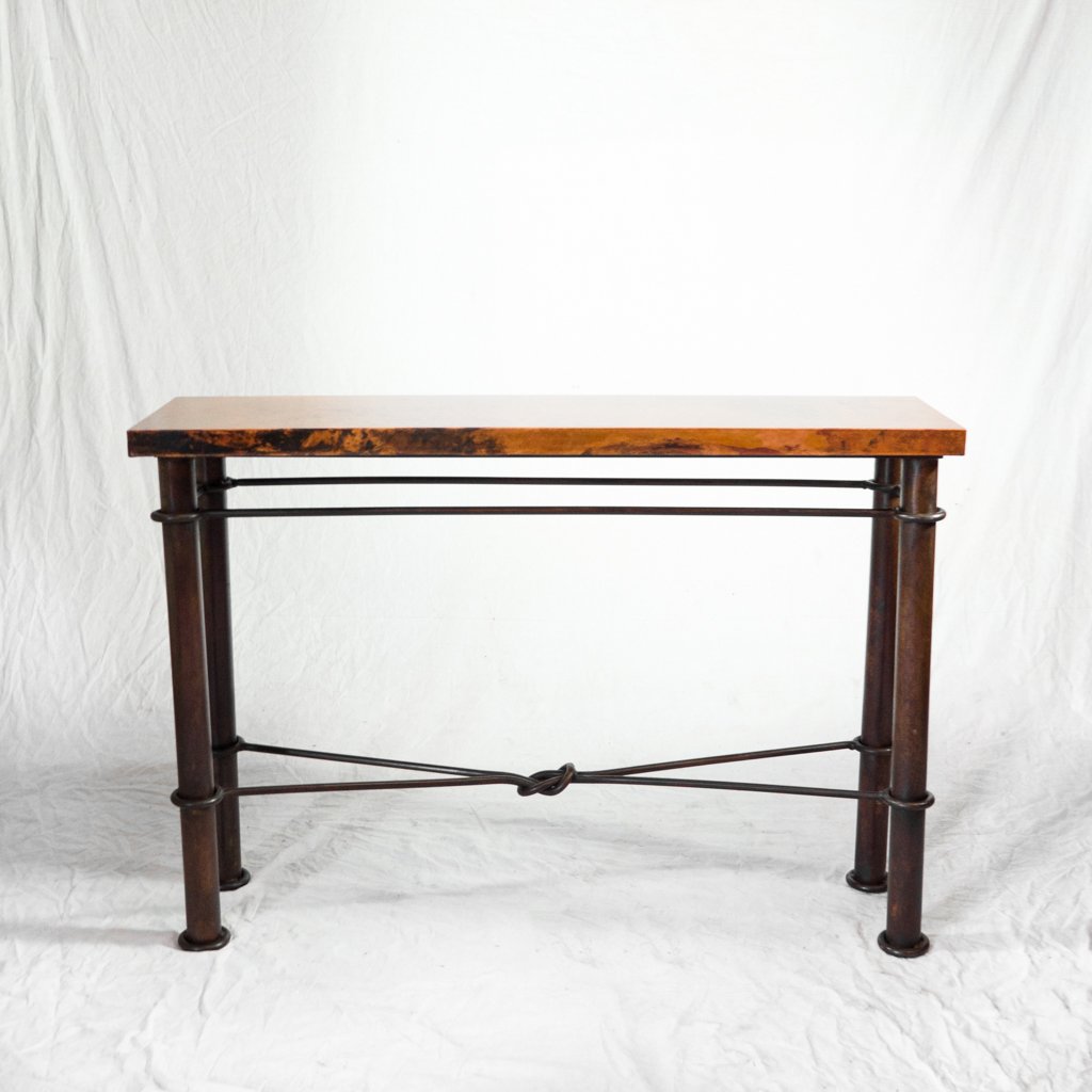 Southwest Copper Console Table - Natural Patina Finish - Knots Design ...