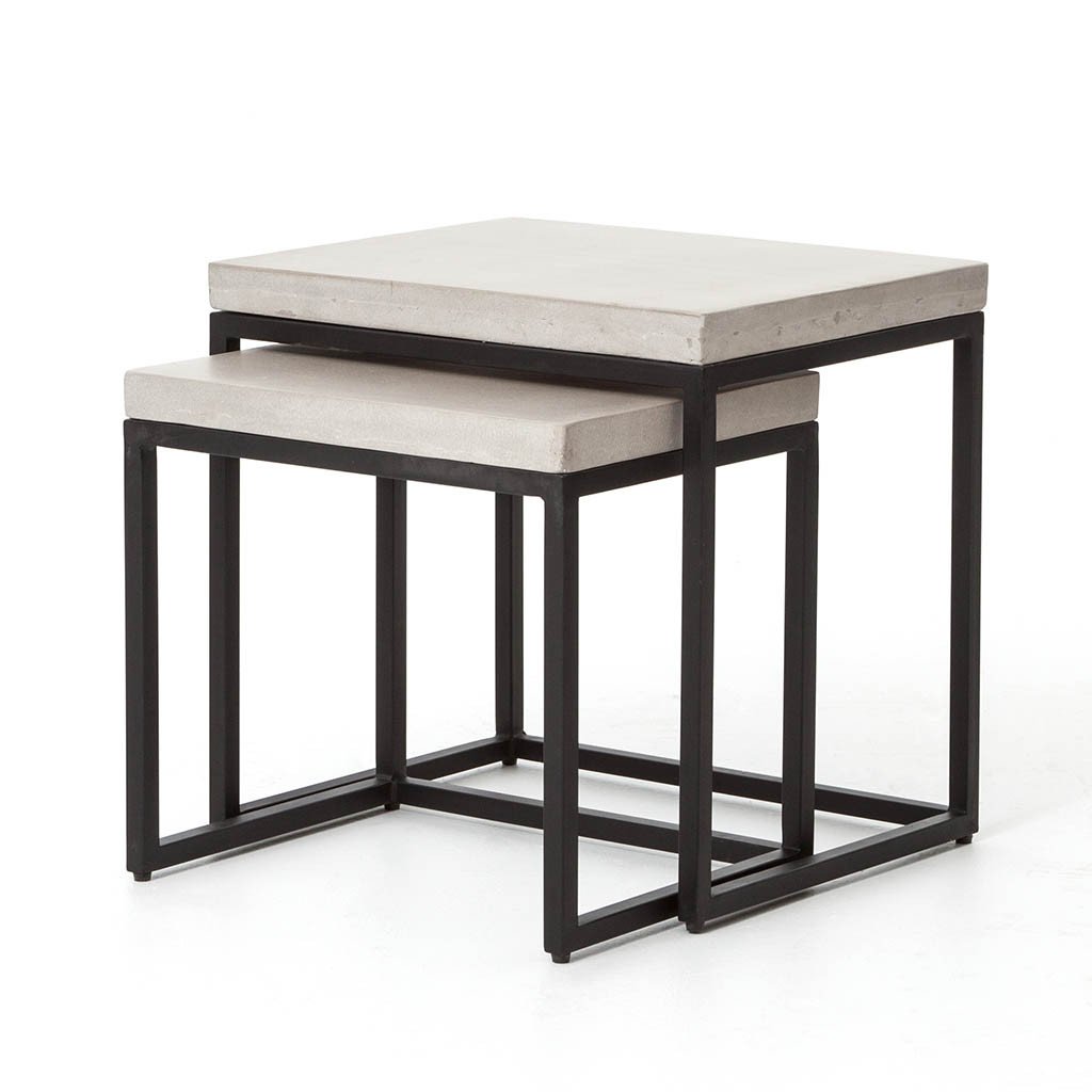 Maximus Nesting Side Tables - Natural Concrete | Four Hands – Artesanos ...