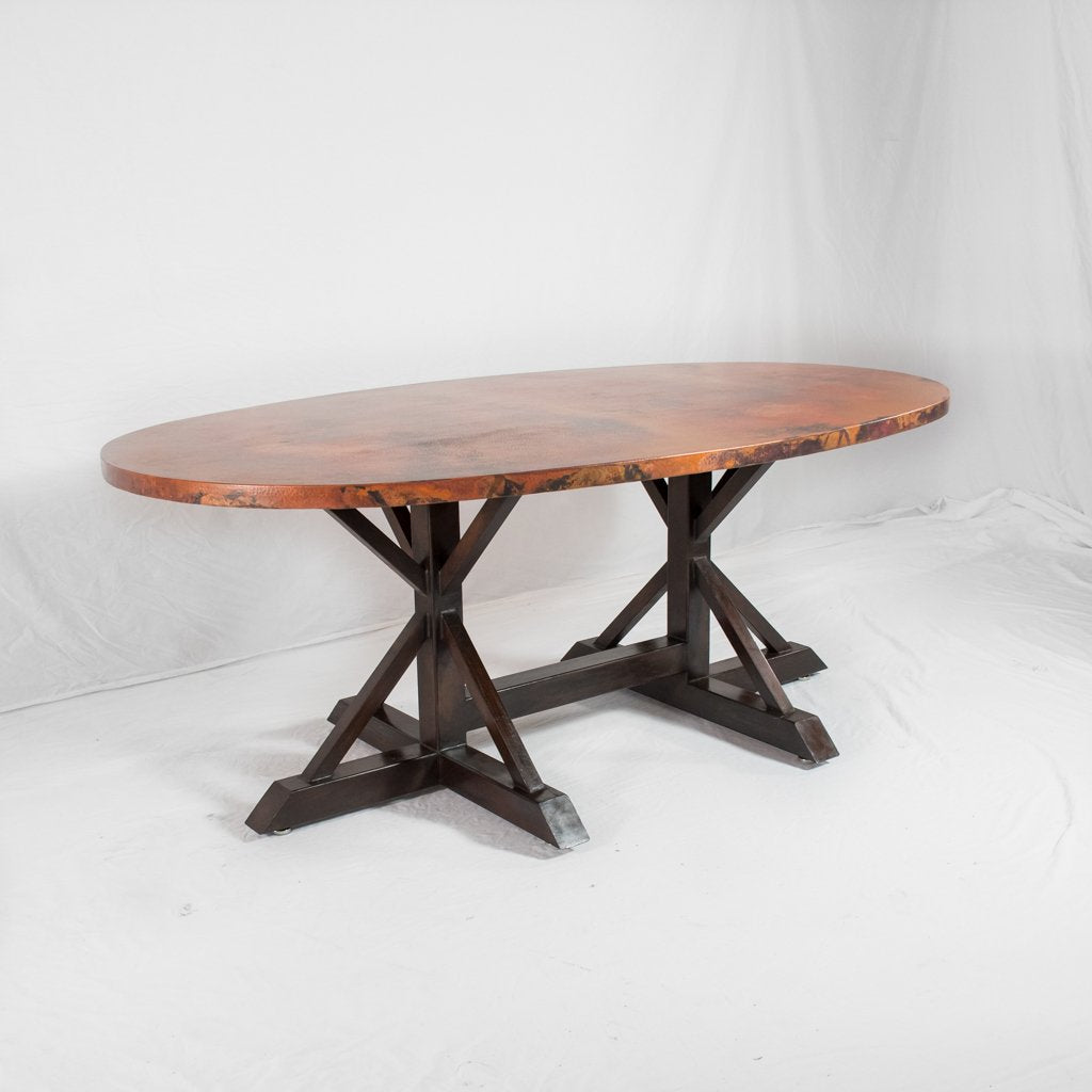 Miners Long Copper Dining Table - Oval - Natural – Artesanos Design ...