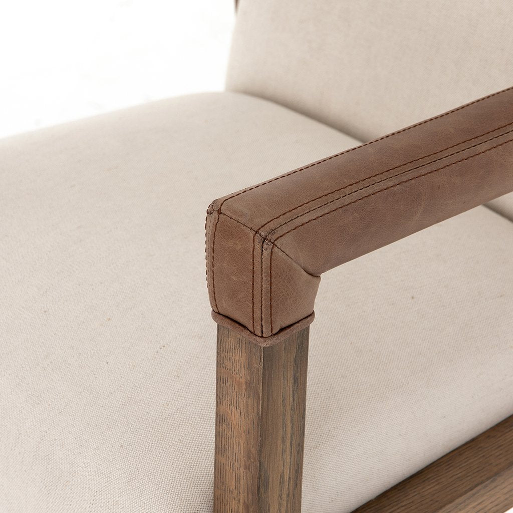 Reuben White Fabric Desk Chair - Harbor Natural | Four Hands ...