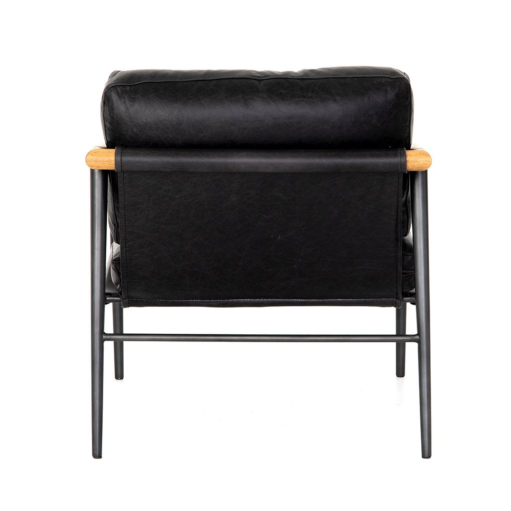 Rowen Black Leather Lounge Chair | Four Hands – Artesanos Design Collection