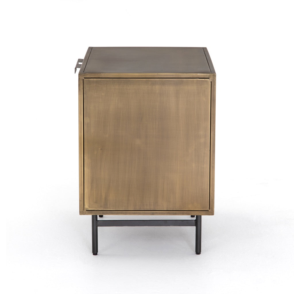 Sunburst Cabinet Nightstand - Aged Brass | Four Hands – Artesanos ...