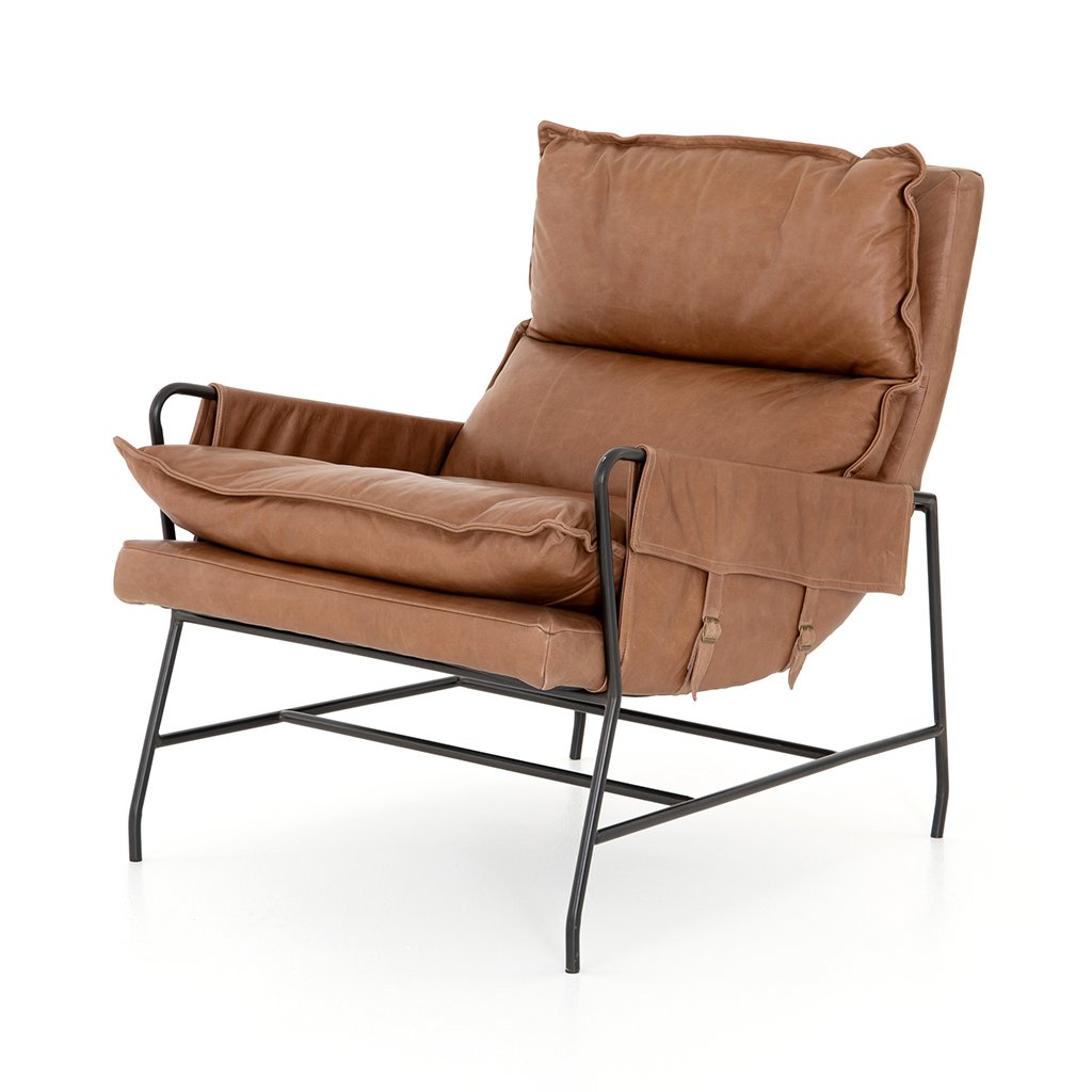 Taryn Accent Chair - Brown Leather Chair | Four Hands – Artesanos ...