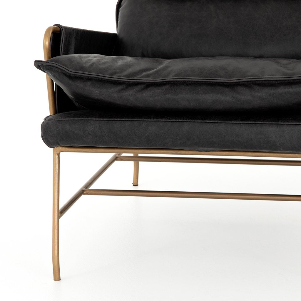 Taryn Black Leather Lounge Chair | Four Hands – Artesanos Design Collection