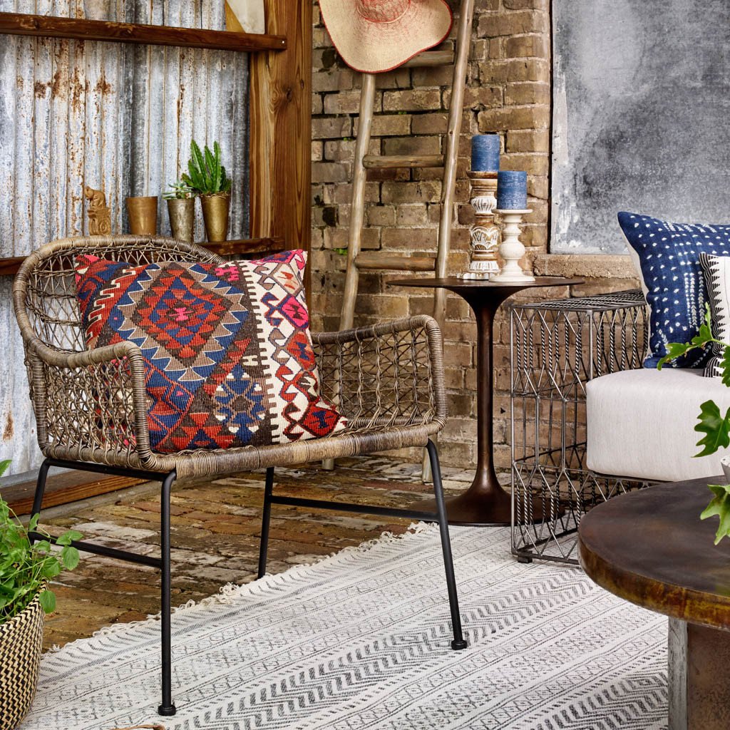 Tulip Outdoor Side Table - Antique Rust | Four Hands – Artesanos Design ...