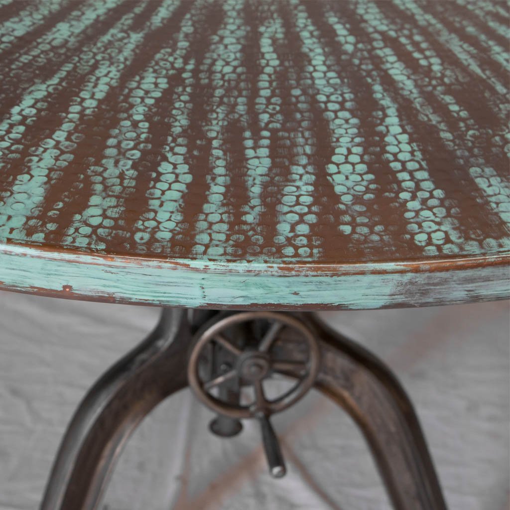 Twilight Crank Copper Dining Table - Custom Adjustable Height Table ...